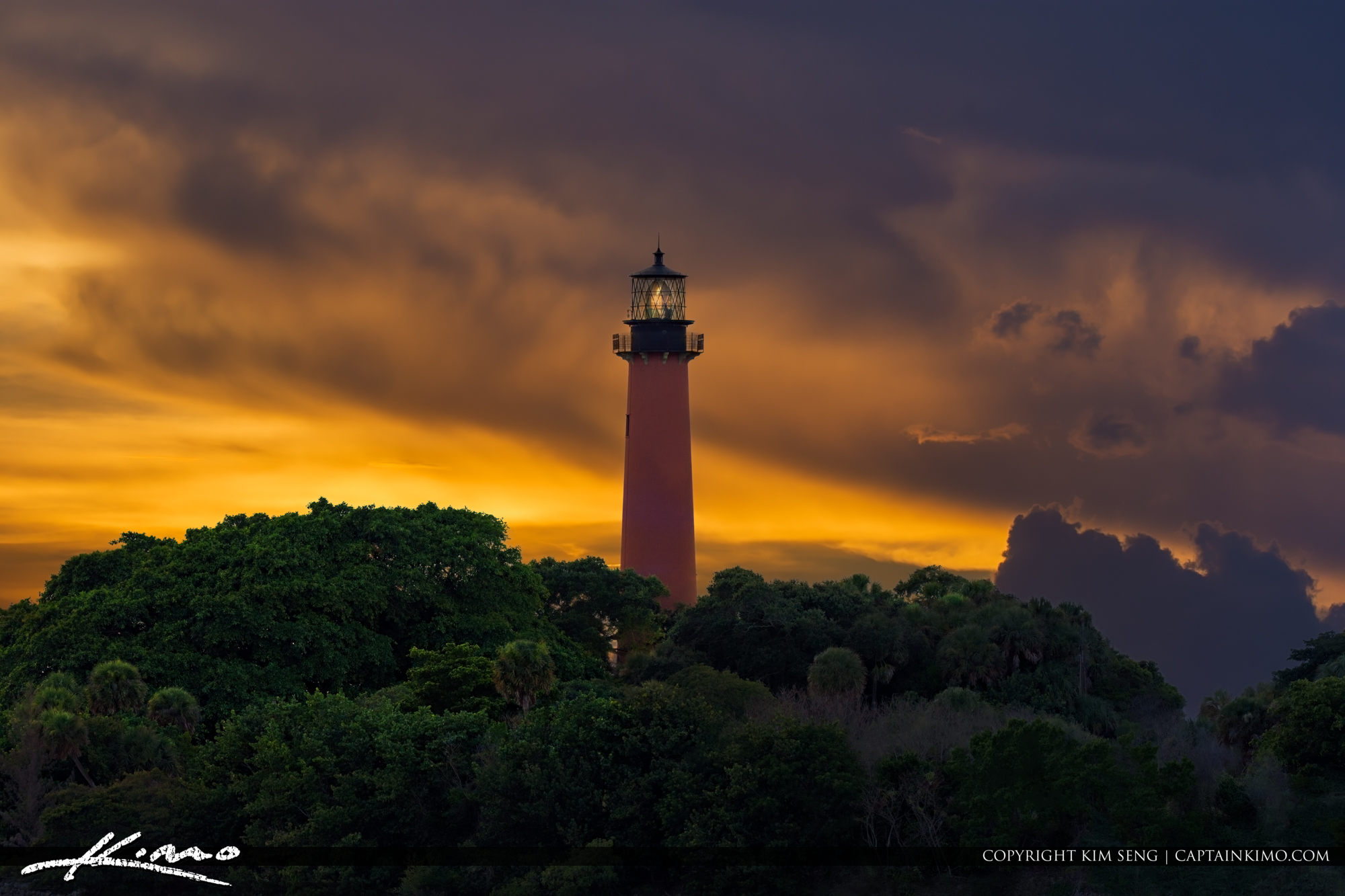 Red Lighthouse Sunset Jupiter Florida | HDR Photography by Captain Kimo