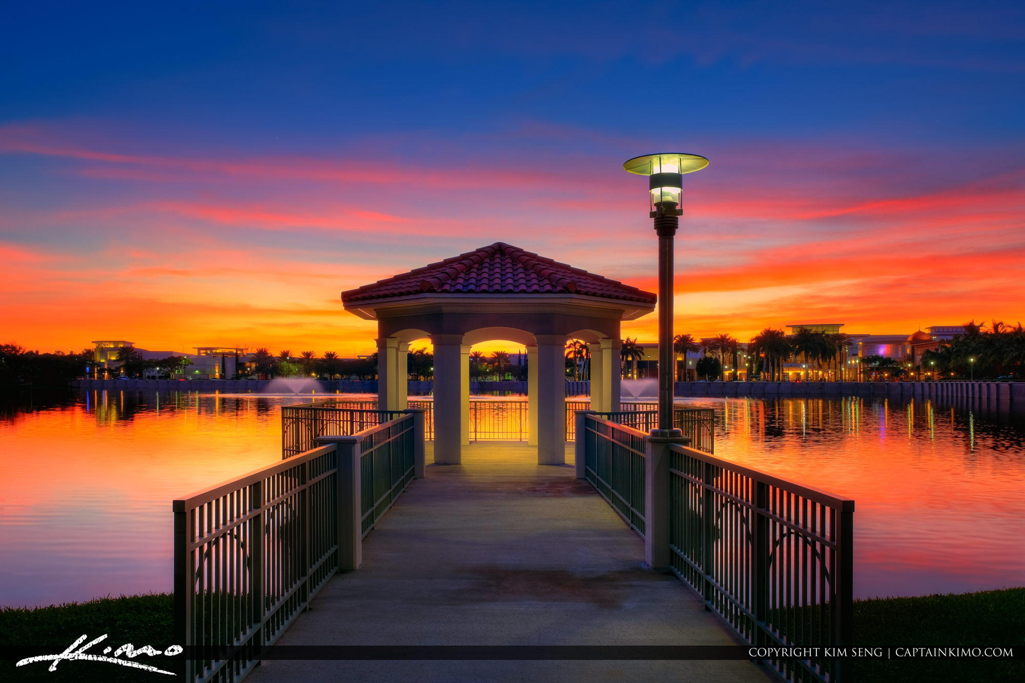 Downtown At The Gardens Sunset Palm Beach Gardens Gazebo HDR