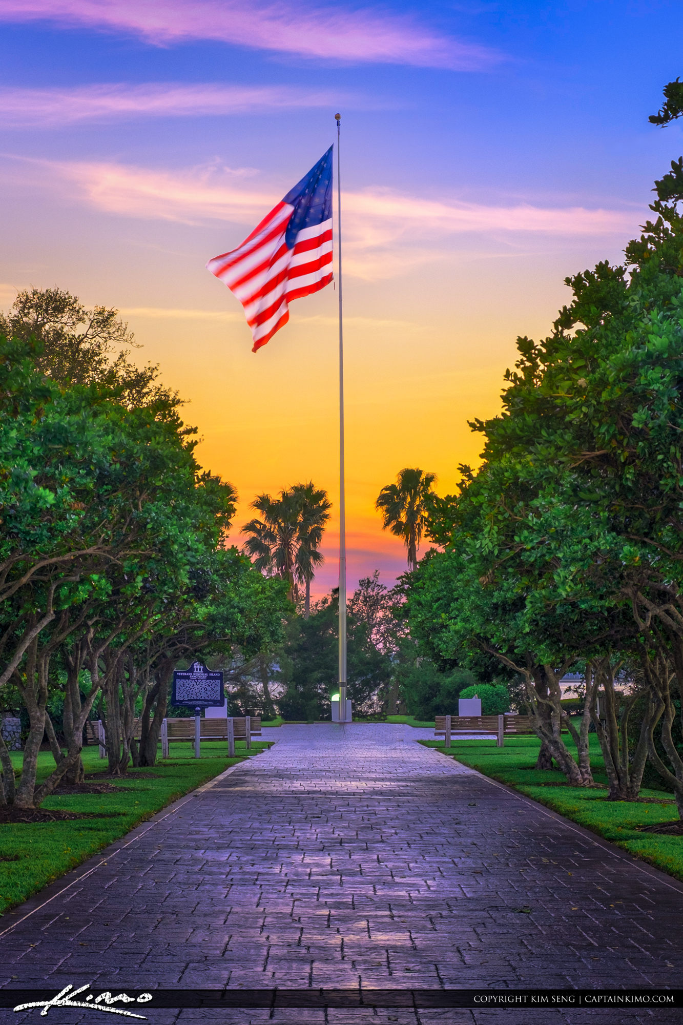 Veterans Memorial Island Sanctuary America Flag Vero Beach Florida ...