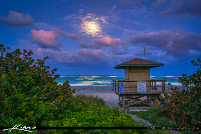 Jupiter Inlet Fullmoon Rise at Guard Tower | HDR Photography by Captain ...