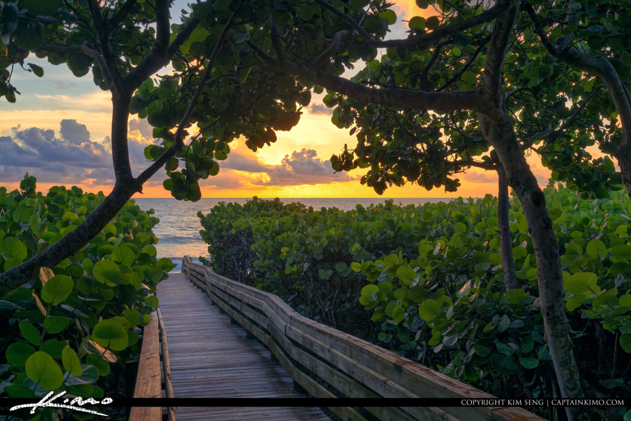 Jupiter Beach Access 45 Sunrise at Boardwalk | HDR Photography by ...