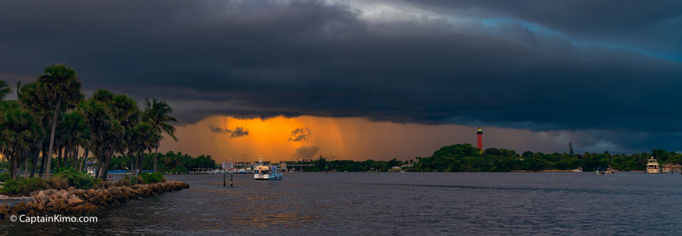Jupiter Lighthouse Dramatic Storm Clouds at Sunset from Dubois Park ...