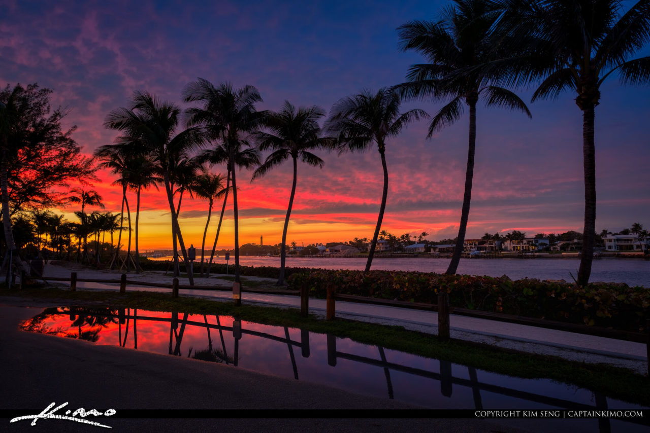 Sunset After a Rain Storm at Jupiter Inlet Park Lighthouse View | HDR ...