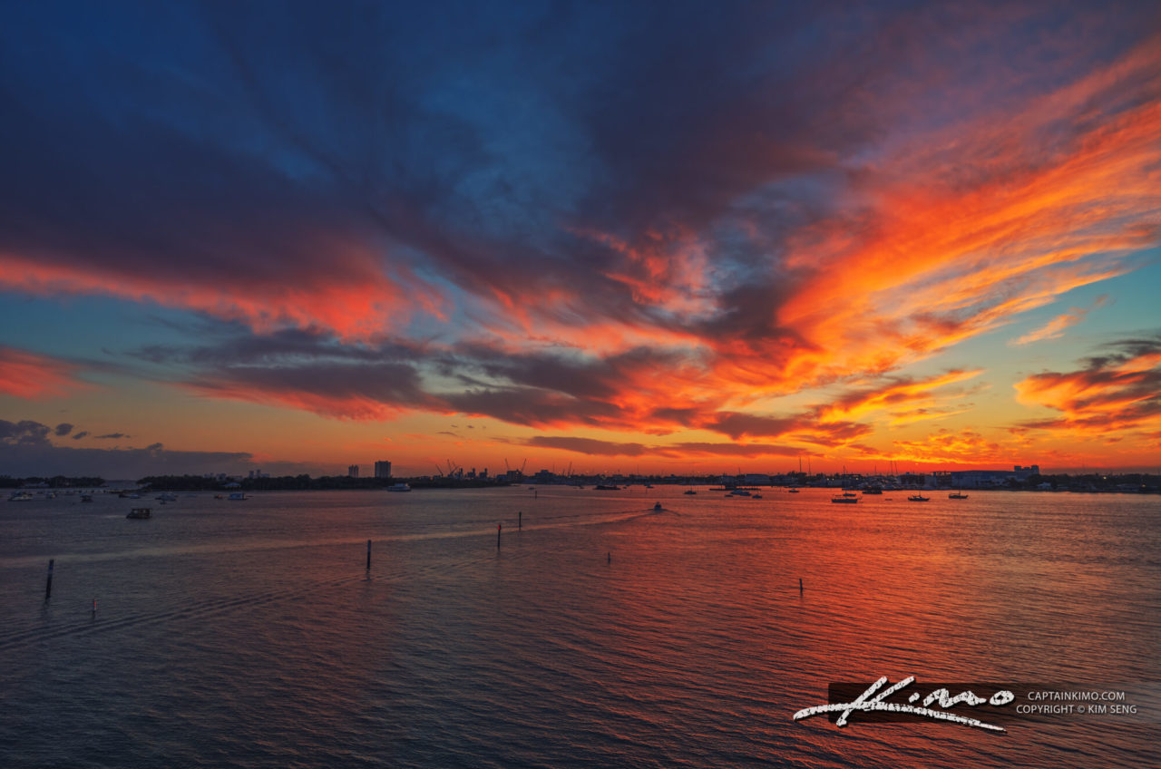 Palm Beach Inlet Waterway Sunset Over Peanut Island | HDR Photography ...