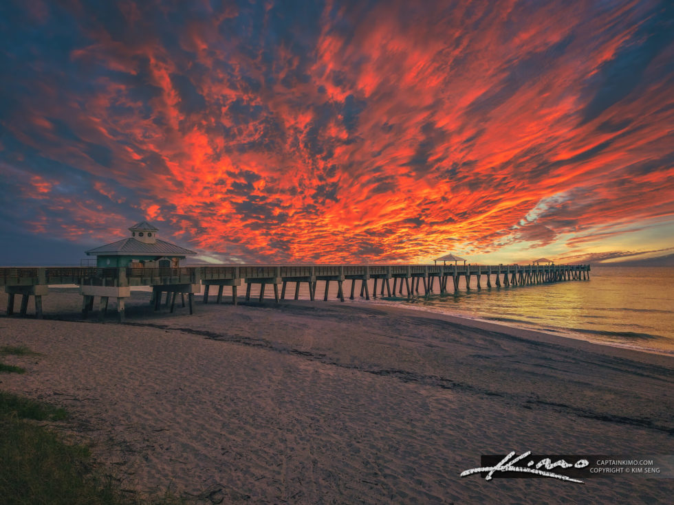 Juno Beach Pier Sunrise and Amazing Cloud Colors | HDR Photography by ...