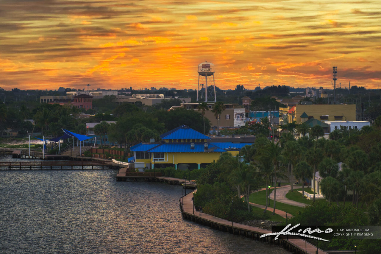 Downtown Stuart Water Tower Sunrise from Roosevelt Bridge | HDR ...