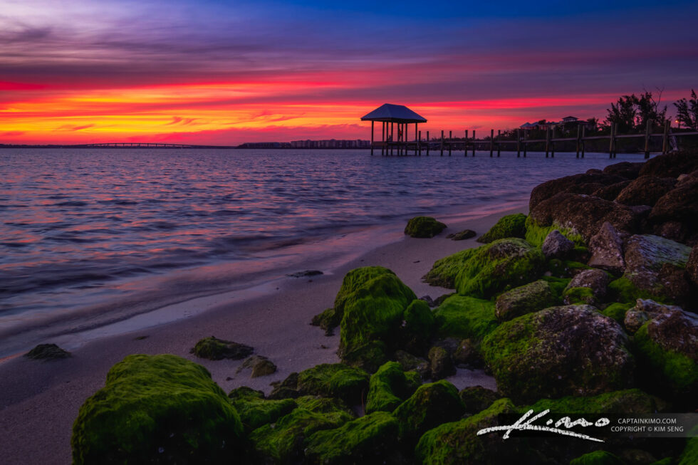 House of Refuge Pier Stuart Florida Hutchinson Island Sunset Pur | HDR ...