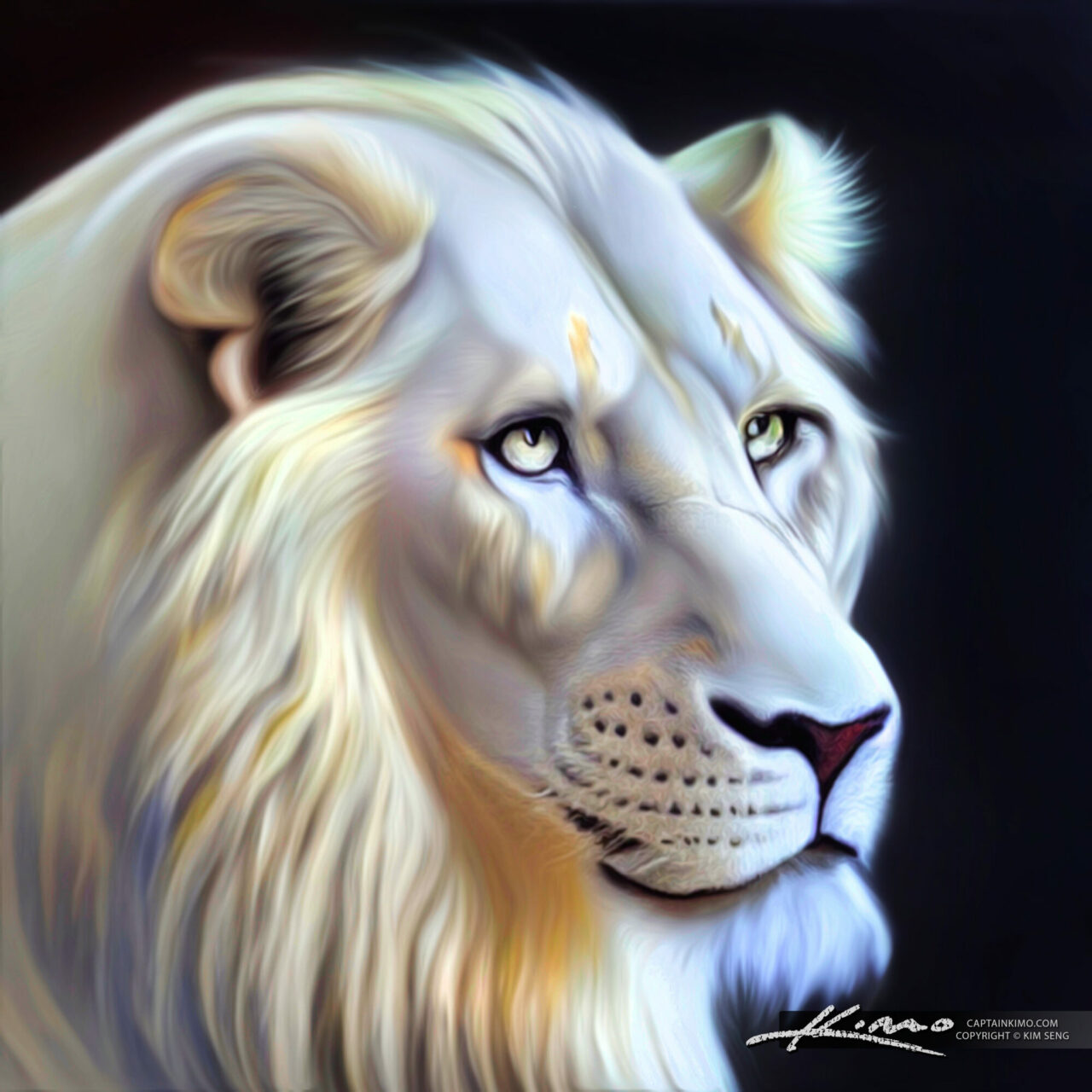 White Lion Head Painting | HDR Photography by Captain Kimo