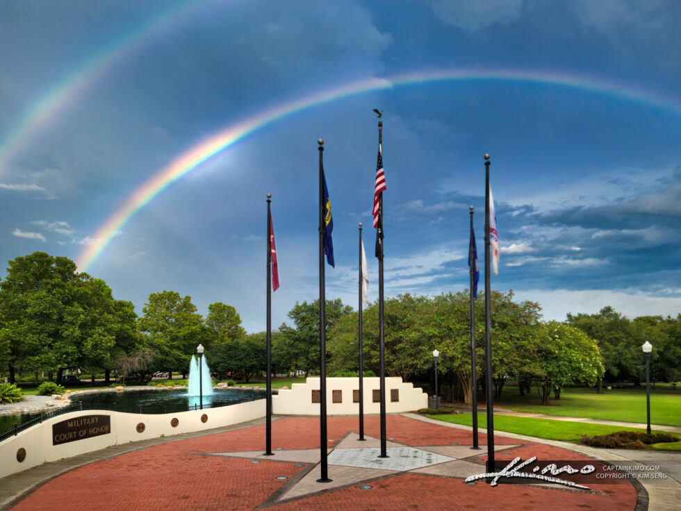 Rainbow at Largo Central Park Over Military Court of Honor Largo | HDR ...