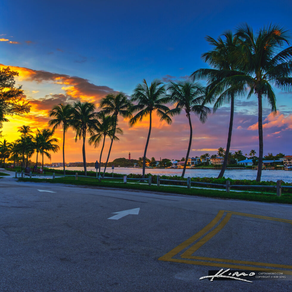 Jupiter Inlet Sunset Coconut Tree Parking Lot | HDR Photography by ...