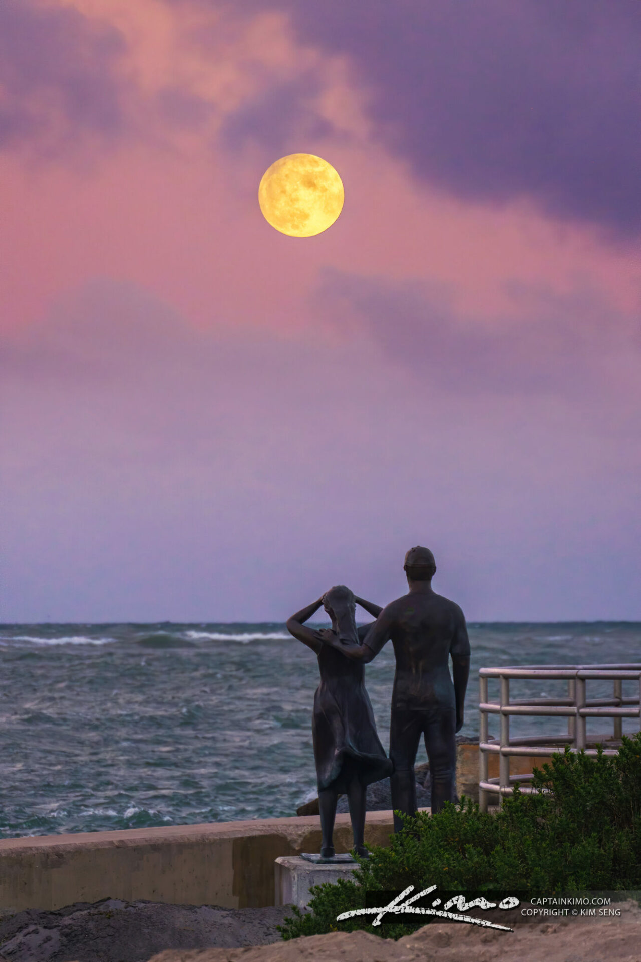 Moon Rise Jupiter Inlet at Memorial | HDR Photography by Captain Kimo