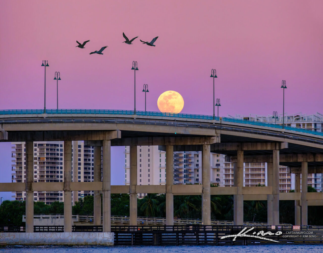Blue Heron Bridge Singer Island Fullmoon Rise | HDR Photography by ...