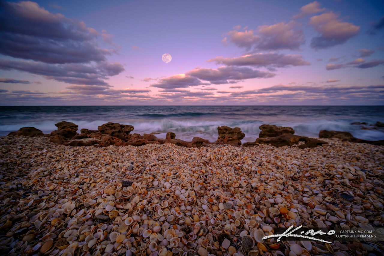 Shells at Coral Cove Park Moonrise | HDR Photography by Captain Kimo