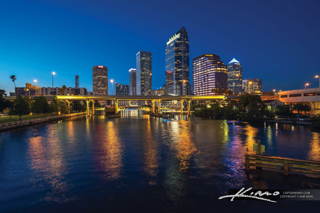 Nightfall over Tampa Skyline and Hillsborough River | HDR Photography ...
