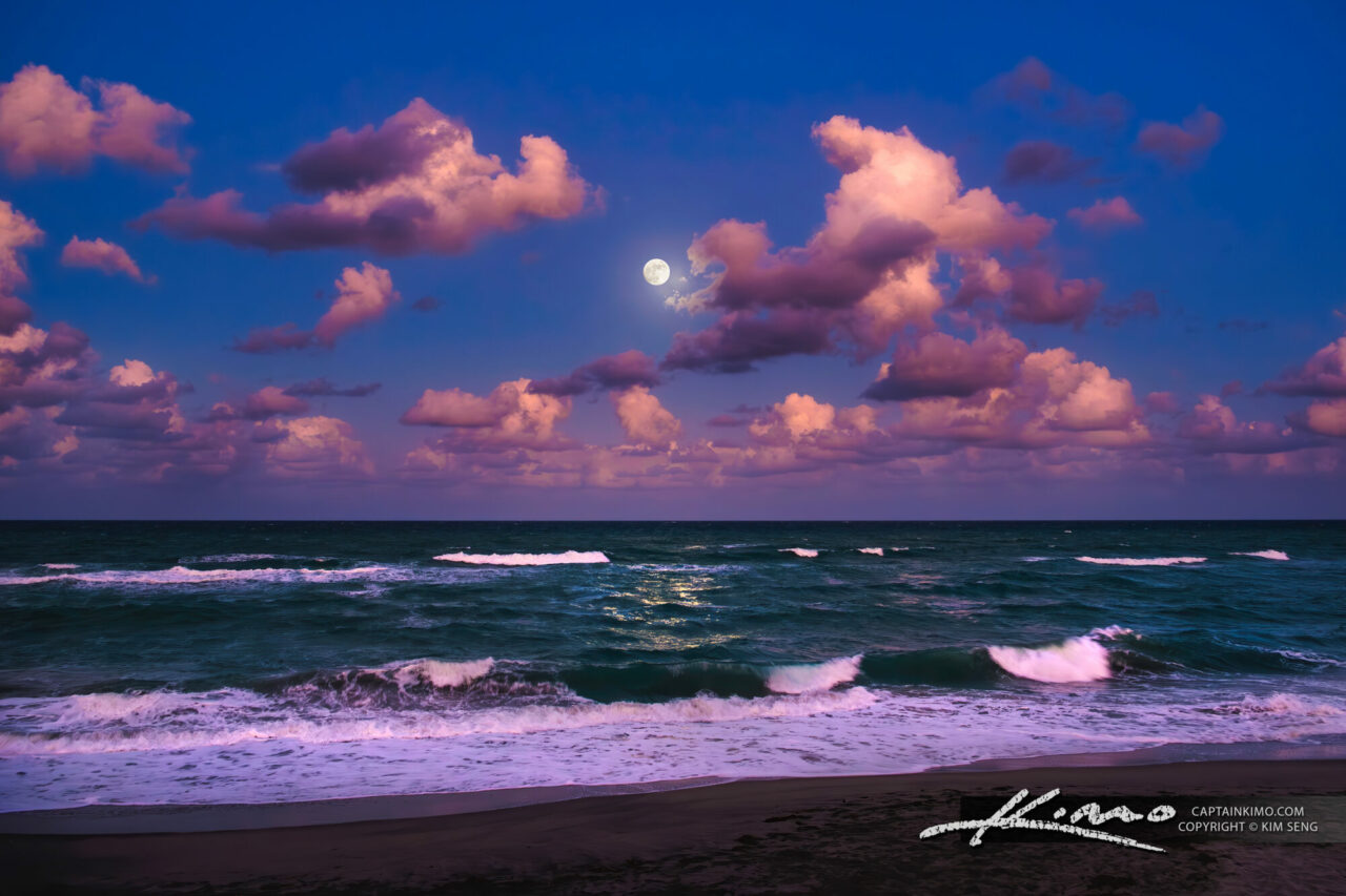 Jupiter Beach Moonrise Serenity in the Night | HDR Photography by ...