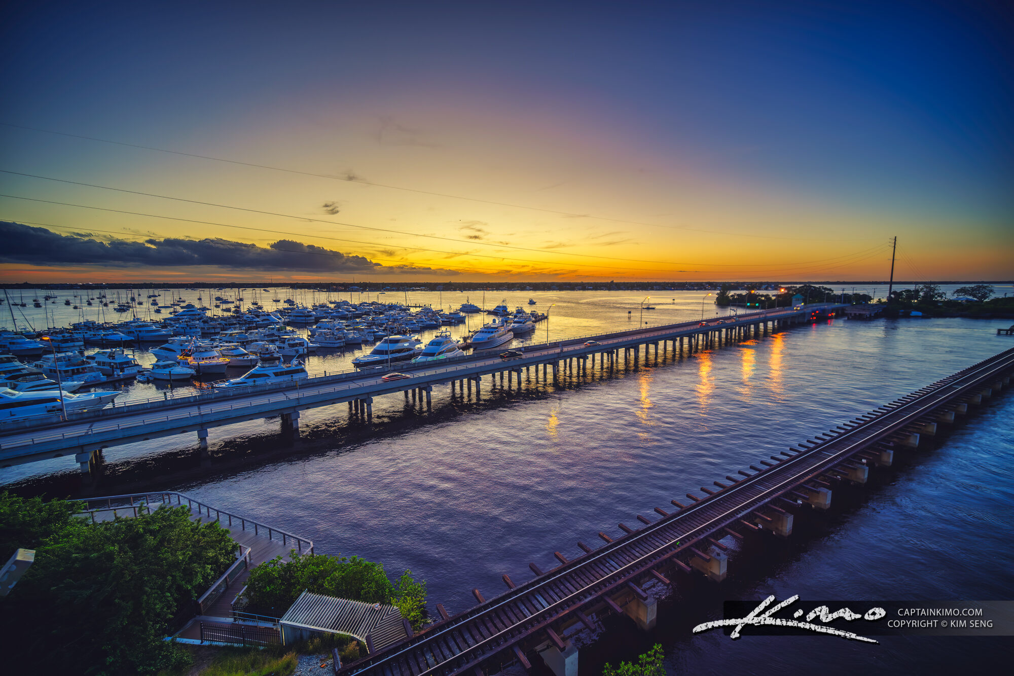 Sunset Serenity at Stuart Marina | HDR Photography by Captain Kimo