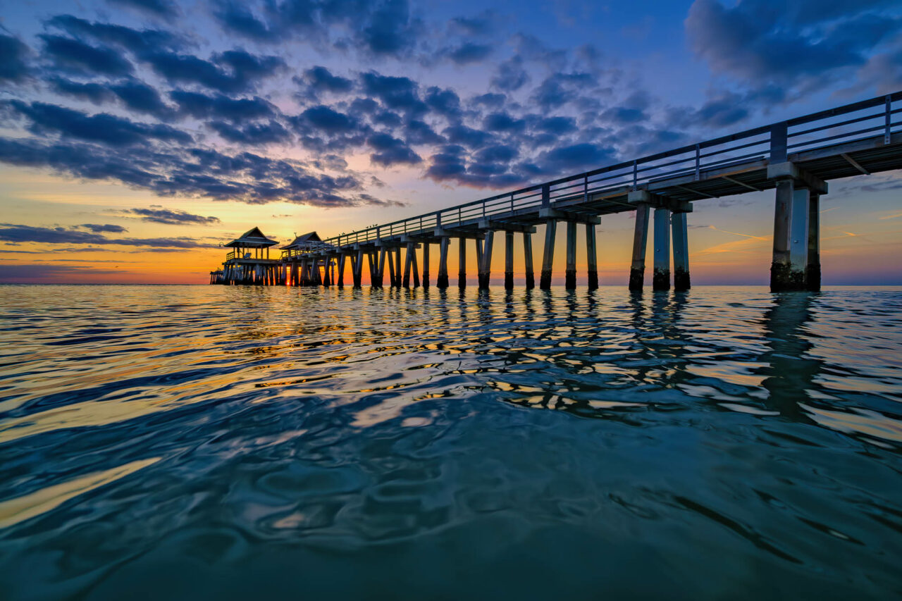 Naples Pier Sunset Over the Florida Gulf Coast | HDR Photography by Captain Kimo