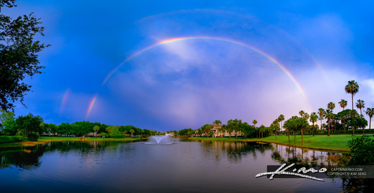 Lake Fountain Palm Beach Gardens Rainbow Over the Lake | HDR ...
