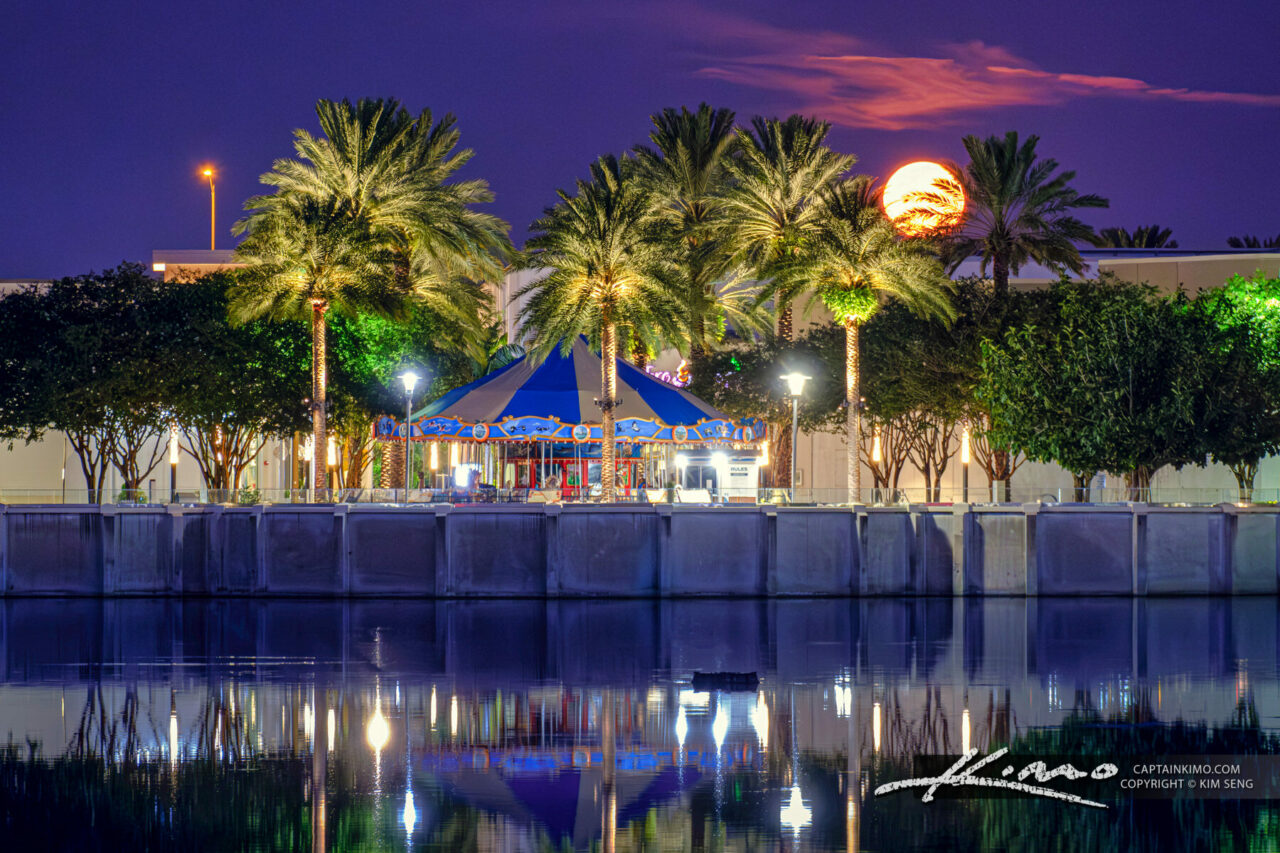 Moon Set Over Downtown Palm Beach Gardens | HDR Photography by Captain Kimo Moon Set Over Downtown Palm Beach Gardens | HDR Photography by Captain Kimo